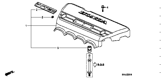 Honda Civic FD2 EMBLEM , ENGINE COVER (17125-RRC-000) - Injection Imports