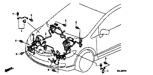 Honda Civic FD2 HARNESS, ENGINE ROOM WIRE (32200-SNB-J03) - Injection ...