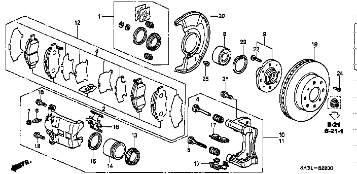 Honda Fit GD3 PAD SET, FRONT (45022-SAA-000) - Injection Imports