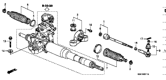 Honda S2000 AP1 END SET , RACK (53010-S2A-003) - Injection Imports