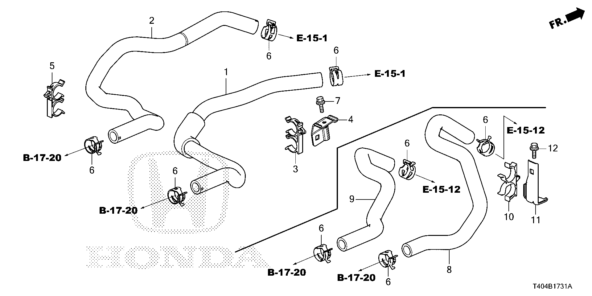 Honda Civic FL5 CLAMP, HEATER HOSE (79746-TR0-A01) - Injection Imports