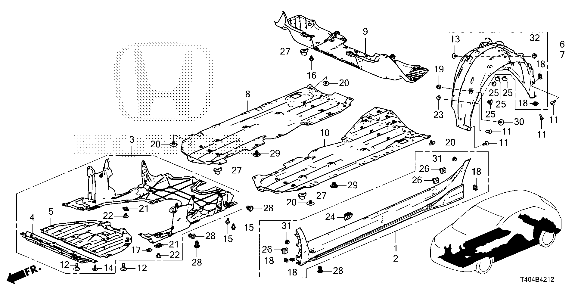 Honda Civic FL5 LID, ENGINE COVER (LOWER) (74113-T60-A00) - Injection ...