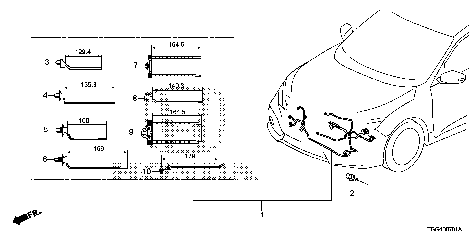 Honda Civic FK8 WIRE HARNESS, FR (32130-TGH-A10) - Injection Imports