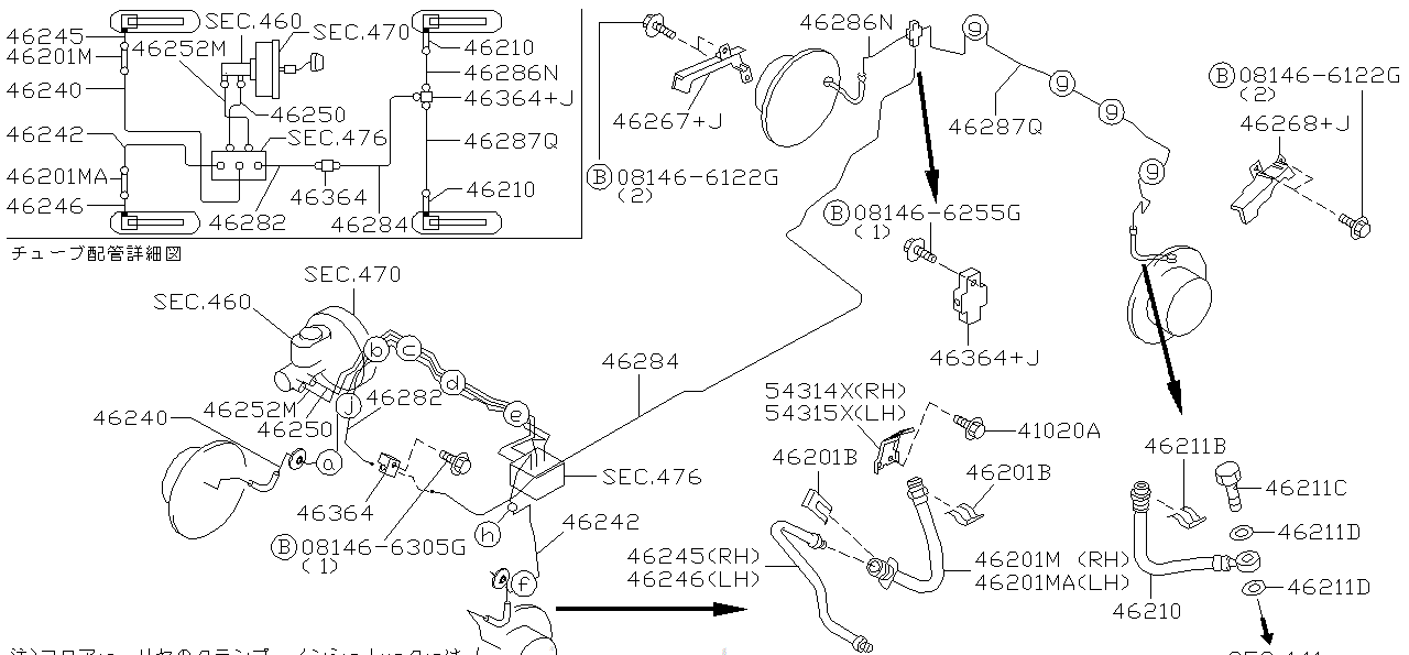 Nissan SILVIA S15 TUBE ASSEMBLY,BRAKE REAR (46286-AA000) - Injection ...