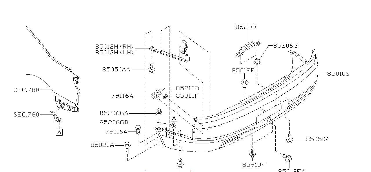 Nissan SILVIA S15 FASCIA KIT,REAR BUMPER (H5022-85FMA) - Injection Imports