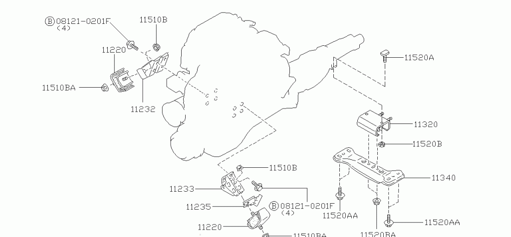 Nissan SKYLINE R34 INSULATOR,ENGINE MOUNTING REAR (11320-AA001 ...