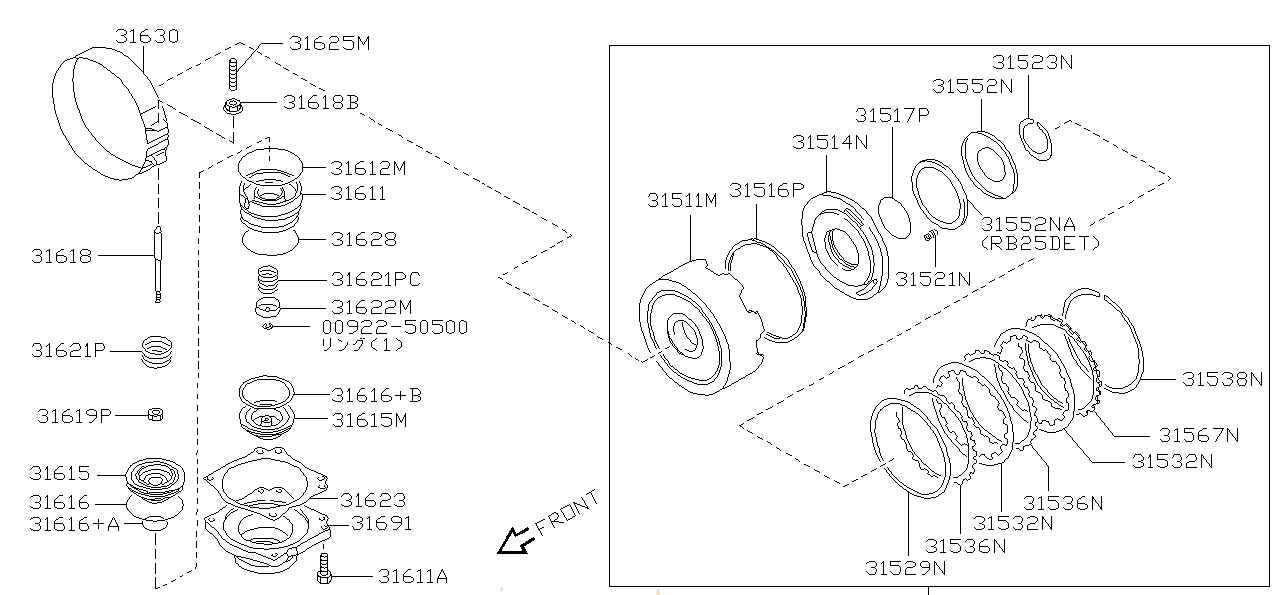 Nissan SKYLINE R34 SEAL,LATHE CUT RING (31527-41X07) - Injection Imports