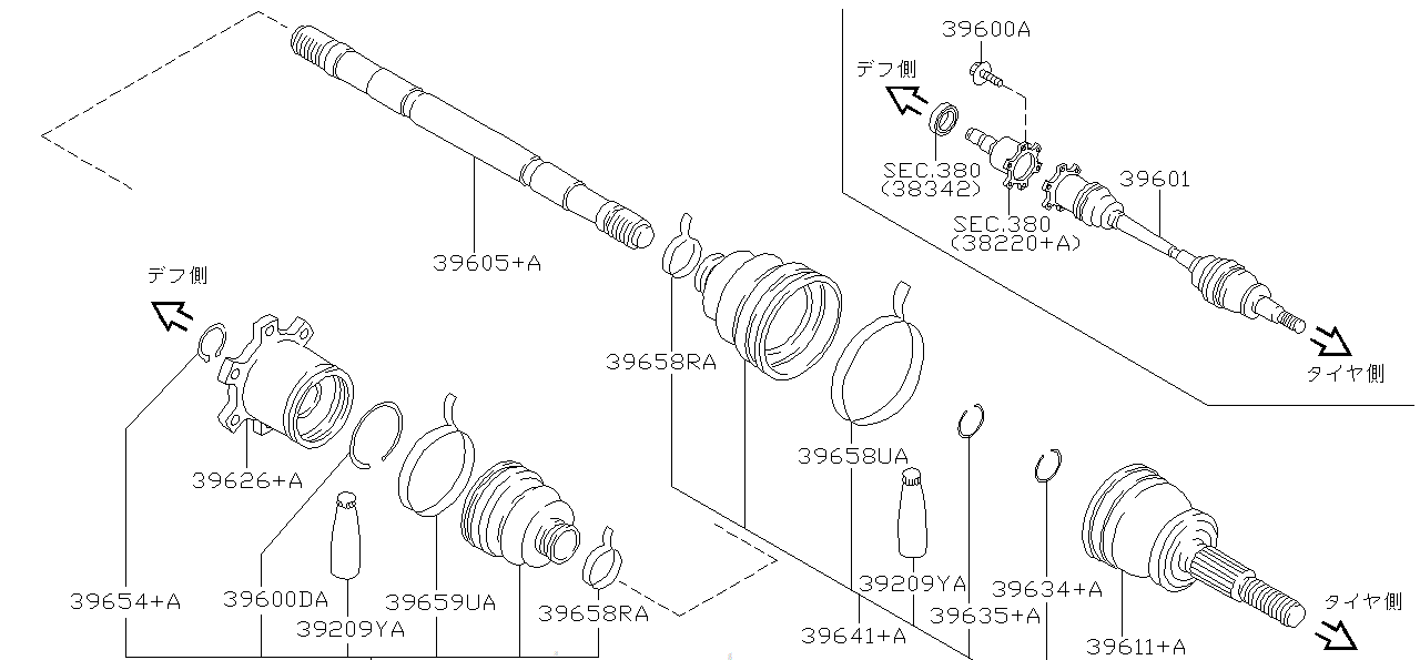 Nissan SKYLINE R34 SHAFT,REAR DRIVE LH (39705-73L50) - Injection Imports