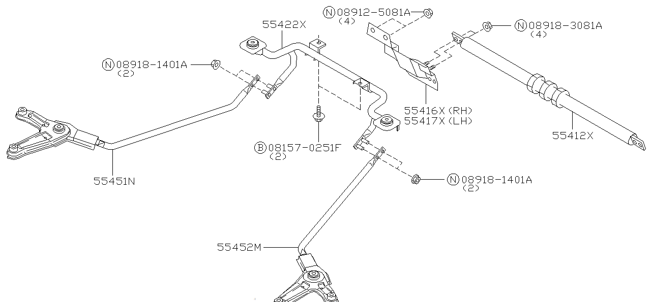 Nissan SKYLINE R34 STAY ASSEMBLY,REAR SUSPENSION MEMBER (55451-RP802 ...