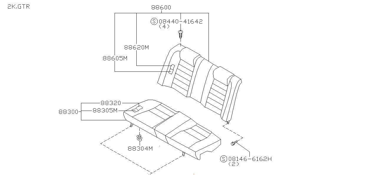 Nissan SKYLINE R34 CUSHION ASSEMBLY,REAR SEAT (88300-AA400) - Injection ...